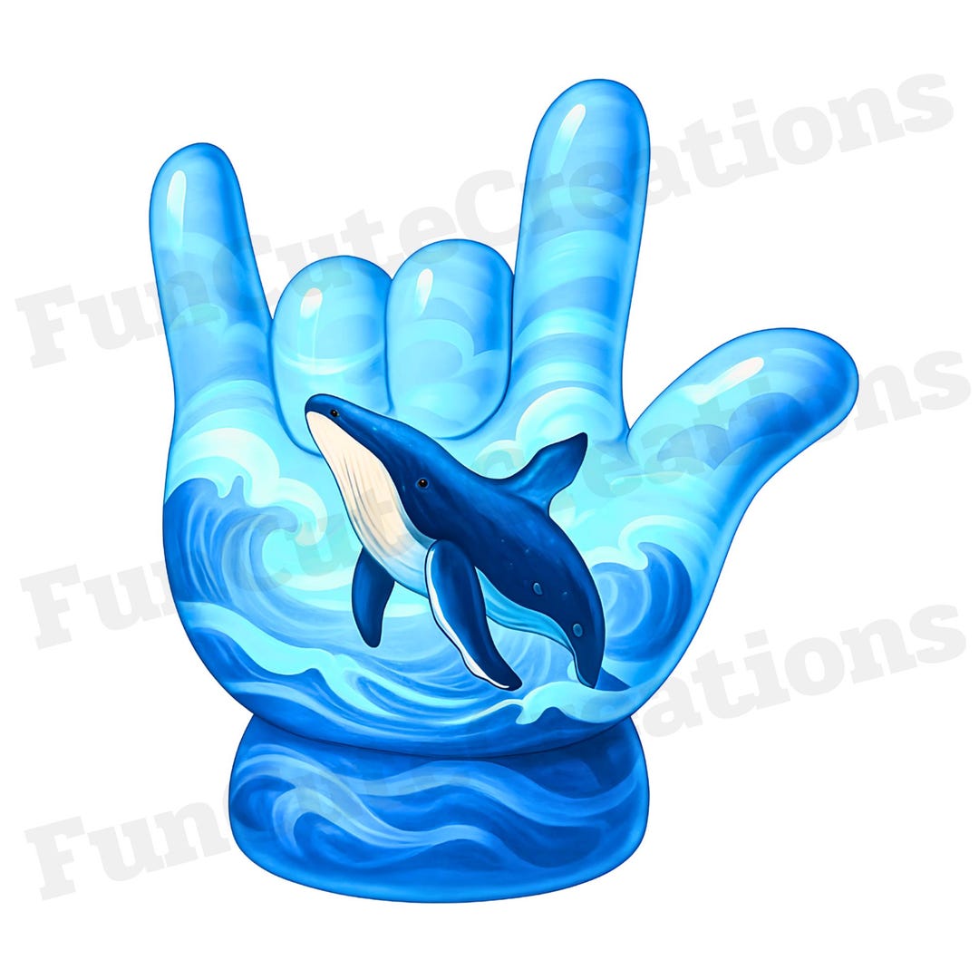 Humpback Whale Hand Glove I Love You ASL PNG, Animal Conservation PNG ...