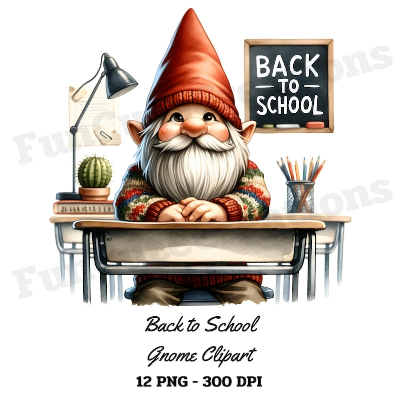 Back to School Gnome Clipart, Back to School Clipart, School Gnome ...