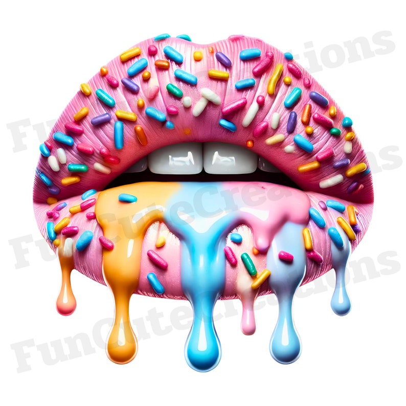 Melting Ice Cream Dripping Lips PNG, Summer Lips Clipart, Ice Cream ...