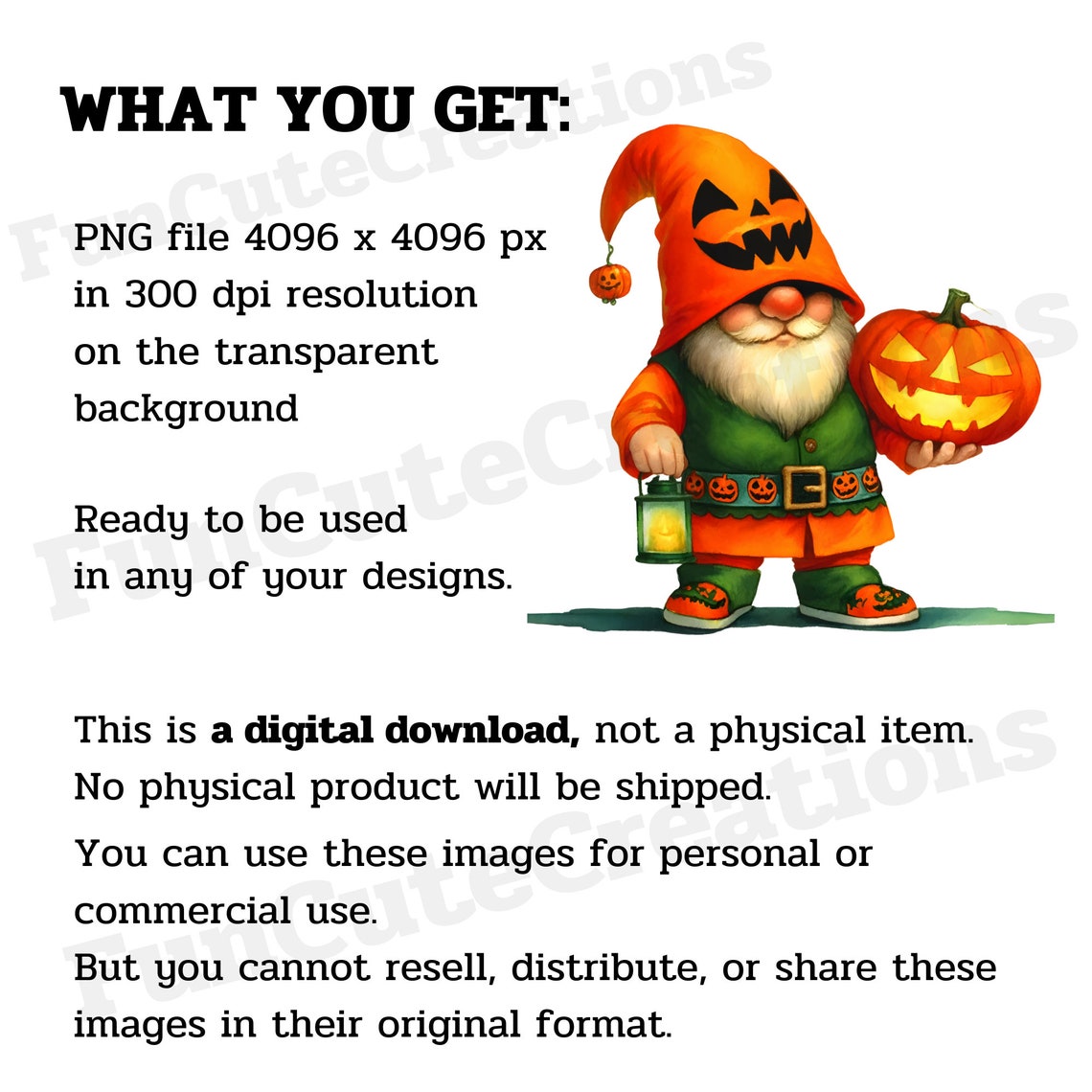 Jack O Lantern Gnome Clipart, Halloween Gnome, Fall Gnome, Autumn Gnome ...
