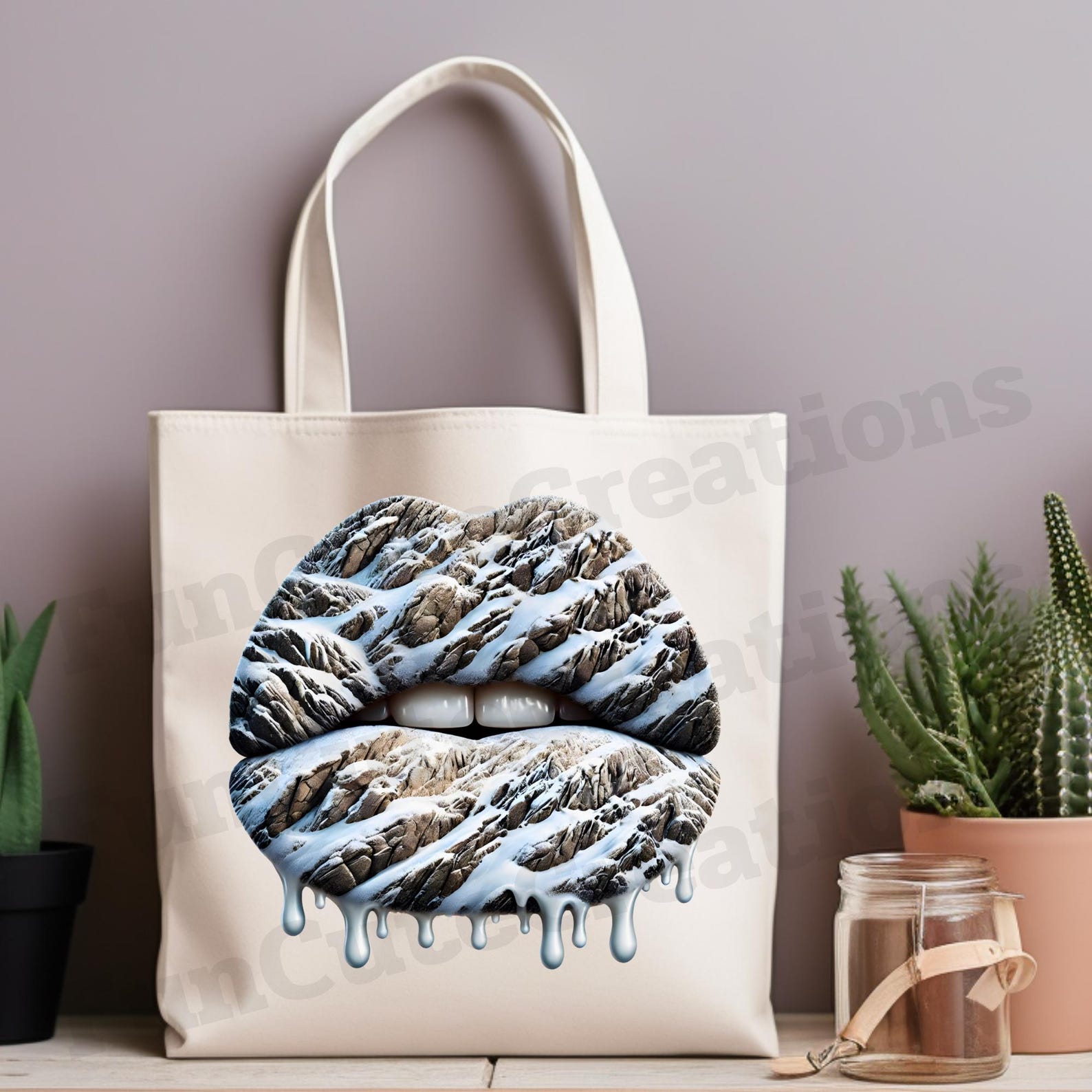 Dripping Lips With Rocks and Snow PNG, Adventure Lips Clipart, Winter ...