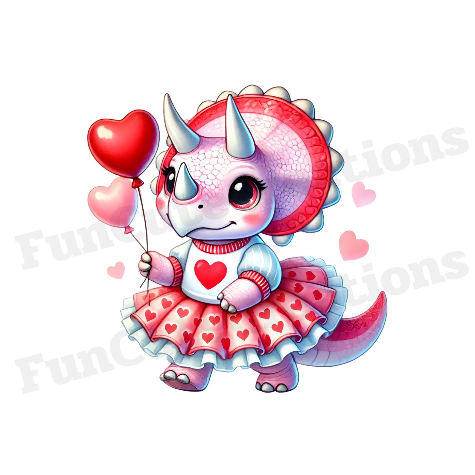 Valentine Dino Clipart, Digital Dino Art, Valentine’s Day Dinosaur PNG ...