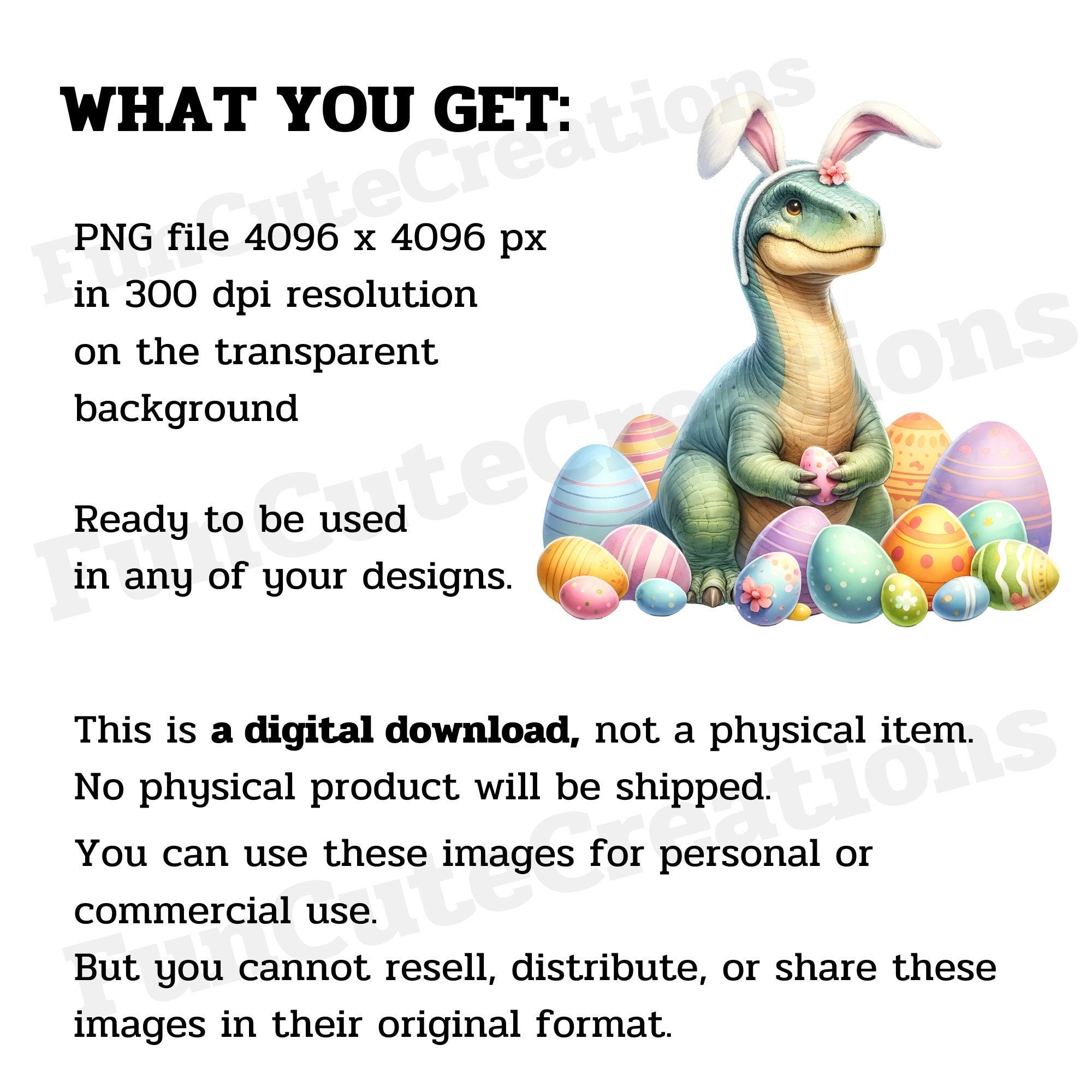 Easter Dinosaur Watercolor Clipart Bundle, Dinosaur Easter PNG, Dino ...