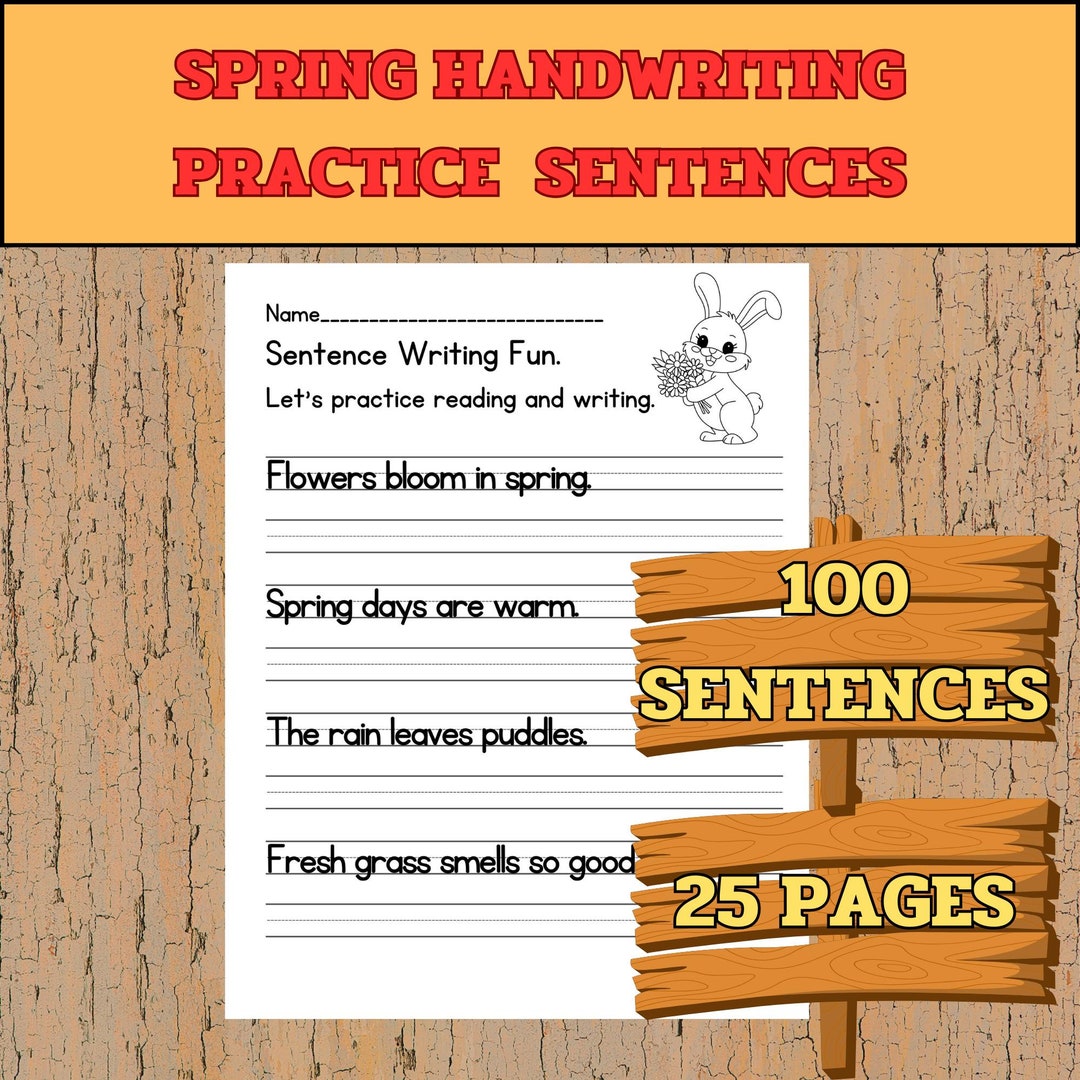 100 Spring Handwriting Practice Sentences, 25 Printable Write the ...