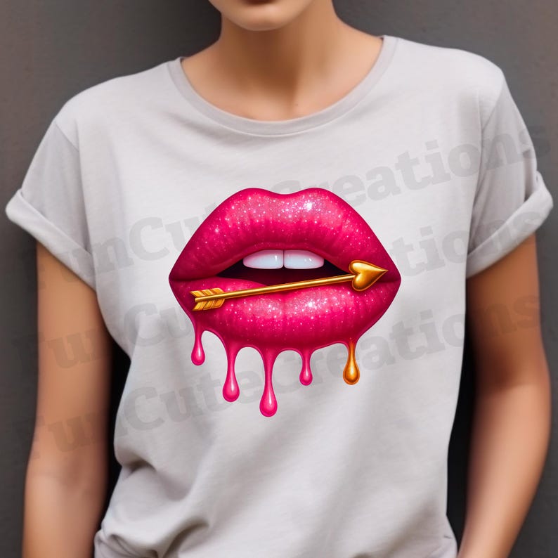 Valentine Cupid Kiss Dripping Lips PNG, Love Lips Clipart, Romantic ...