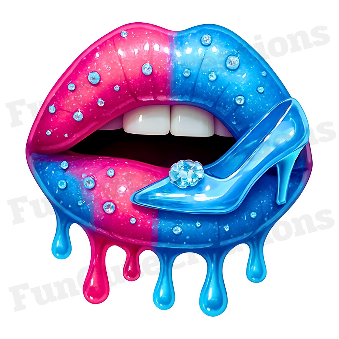 Glass Slipper Dripping Lips PNG, Fantasy Lips PNG, Storybook Lips PNG ...