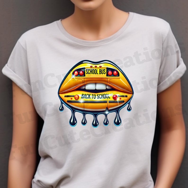 Back to School Dripping Lips PNG, School Bus Lips PNG, Teacher Lips PNG ...