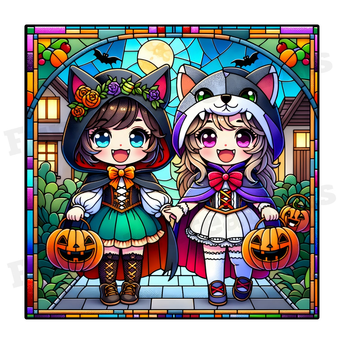 Best Friends Stained Glass Clipart, Besties Clipart, Soul Sisters ...