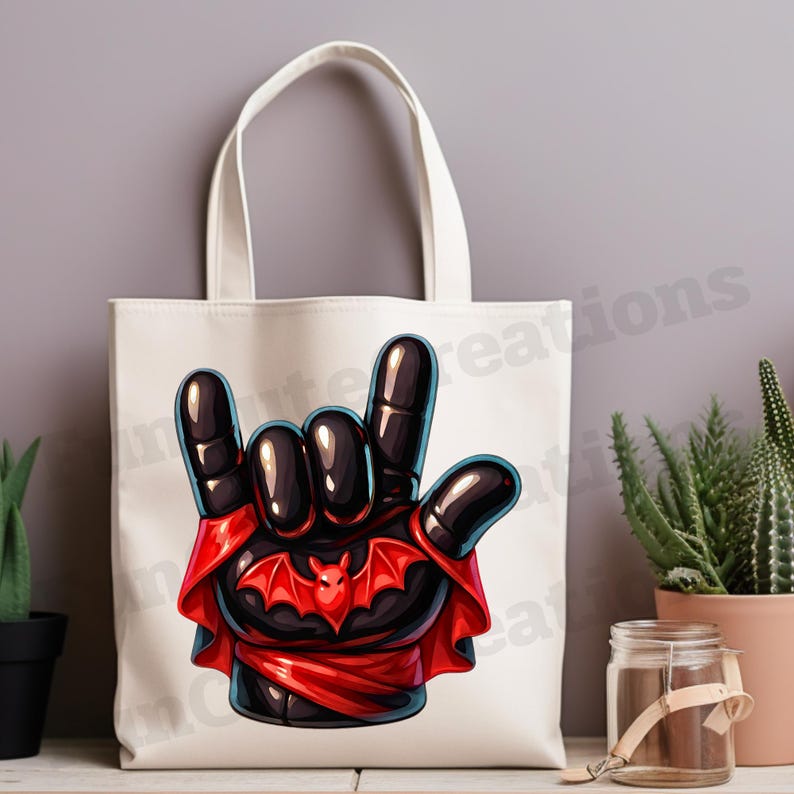 Halloween Bat Hand Glove I Love You ASL PNG, Halloween Sign Language ...