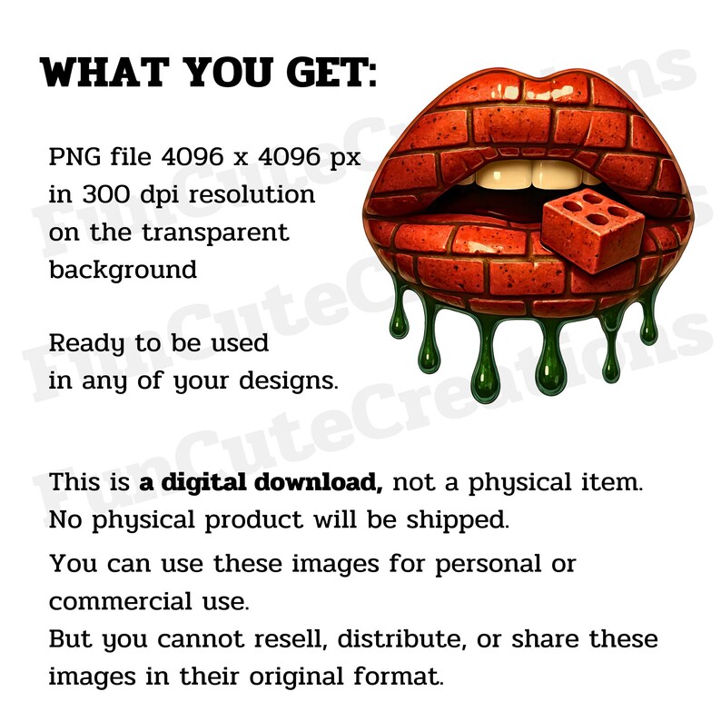 Brick Block Dripping Lips PNG, Construction Dripping Lips PNG, Brick ...
