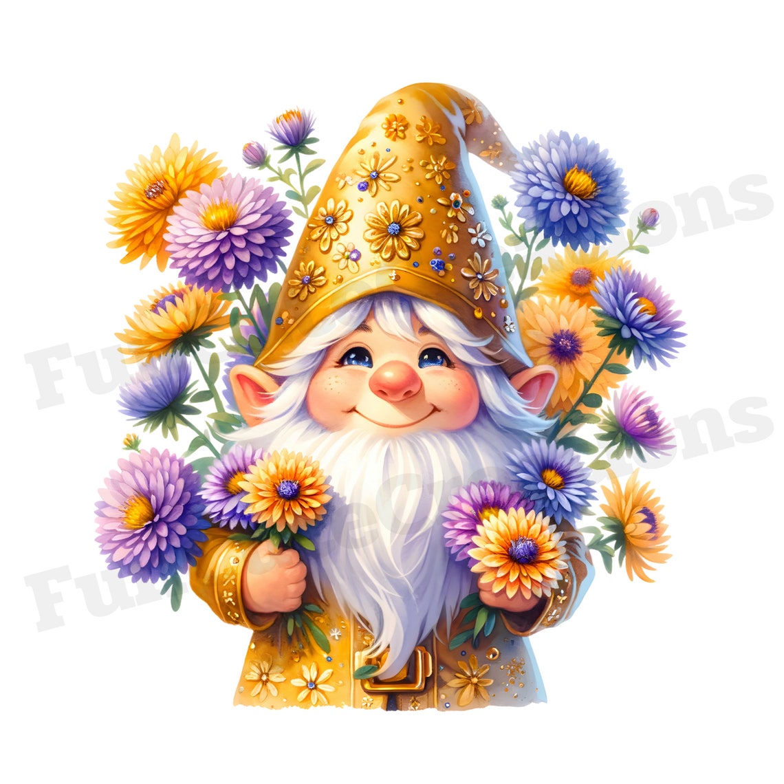 Birth Month Flower Gnome Clipart, Floral Gnome PNG, Birthday Gnomes ...