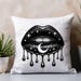 Black Dripping Lips With Moon and Stars PNG, Celestial Lips Clipart ...