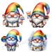 LGBTQ Pride Gnome Watercolor Clipart, Rainbow Gnome Clipart, Pride ...