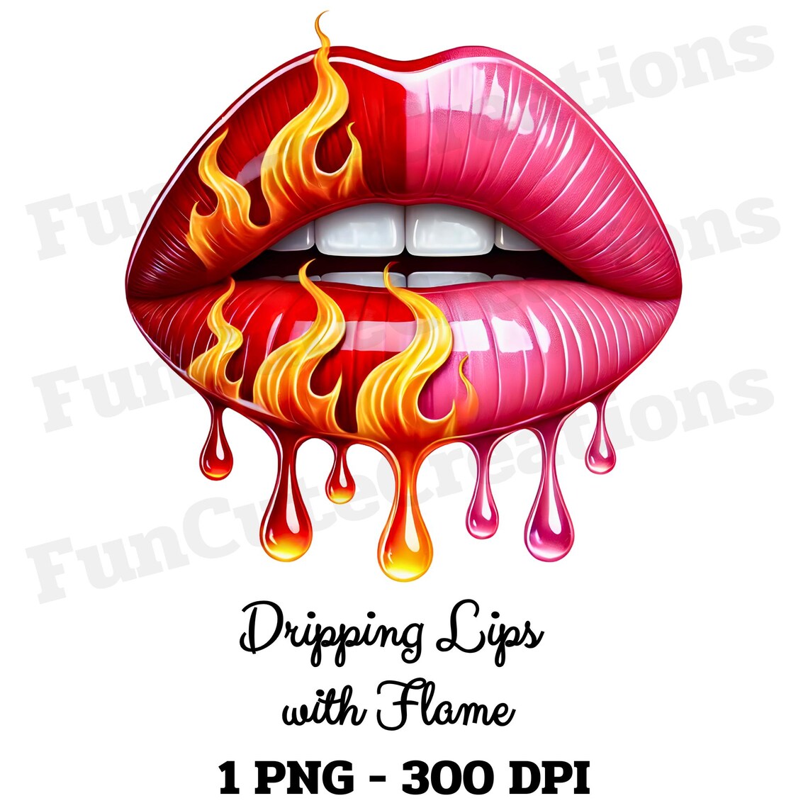 Dripping Lips With Flame PNG, Flame Lips Clipart, Firefighter Tribute ...