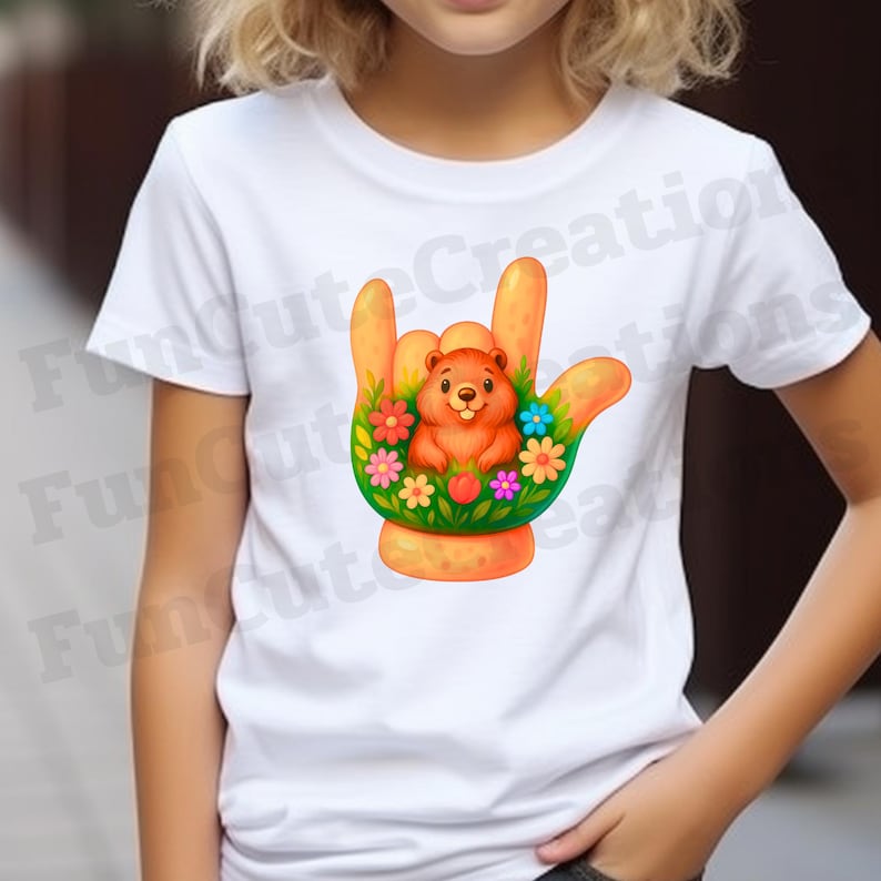 Groundhog Hand Glove I Love You ASL PNG, February 2 Clipart, ASL ...