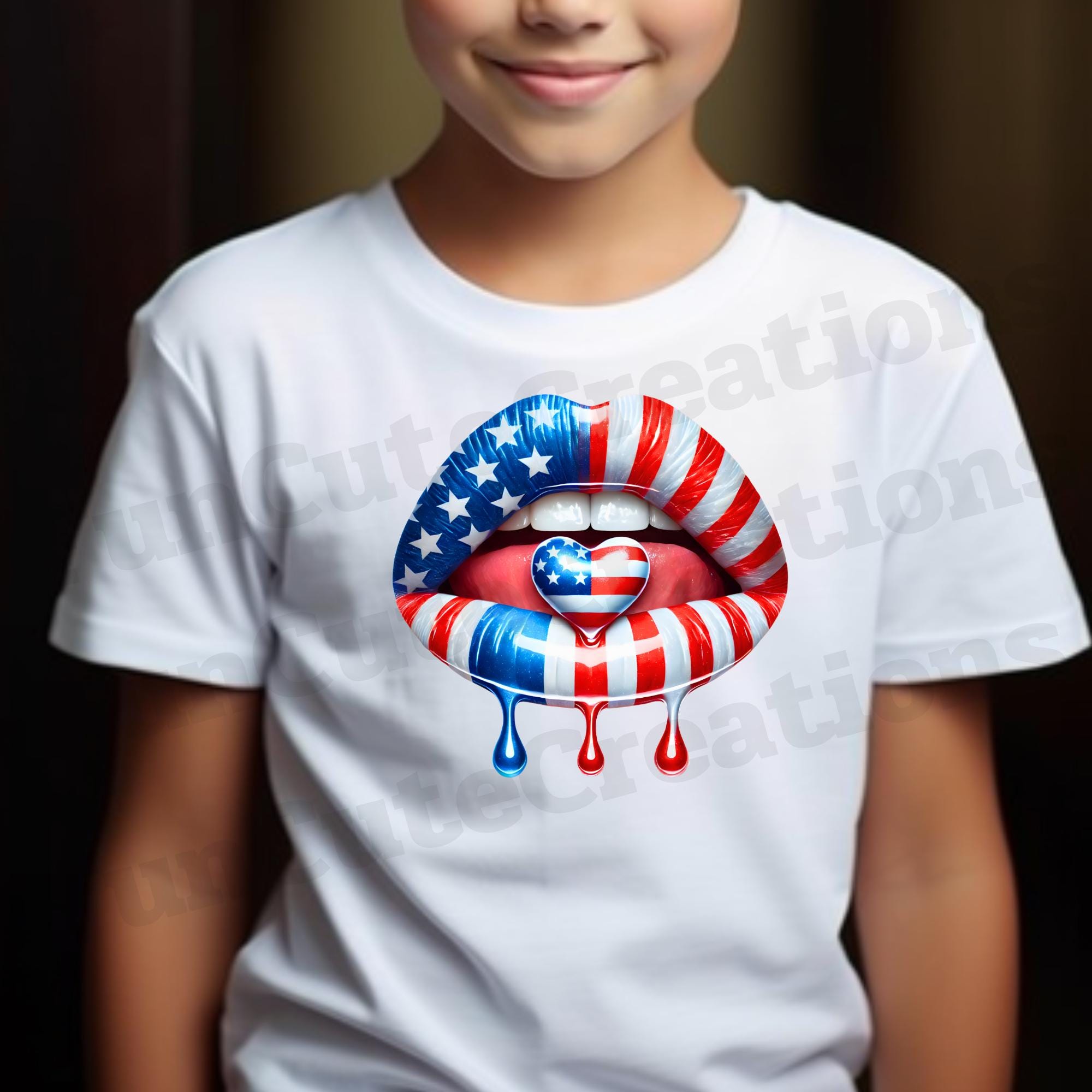 Patriotic Dripping Lips PNG, American Flag Dripping Lips Clipart, USA ...