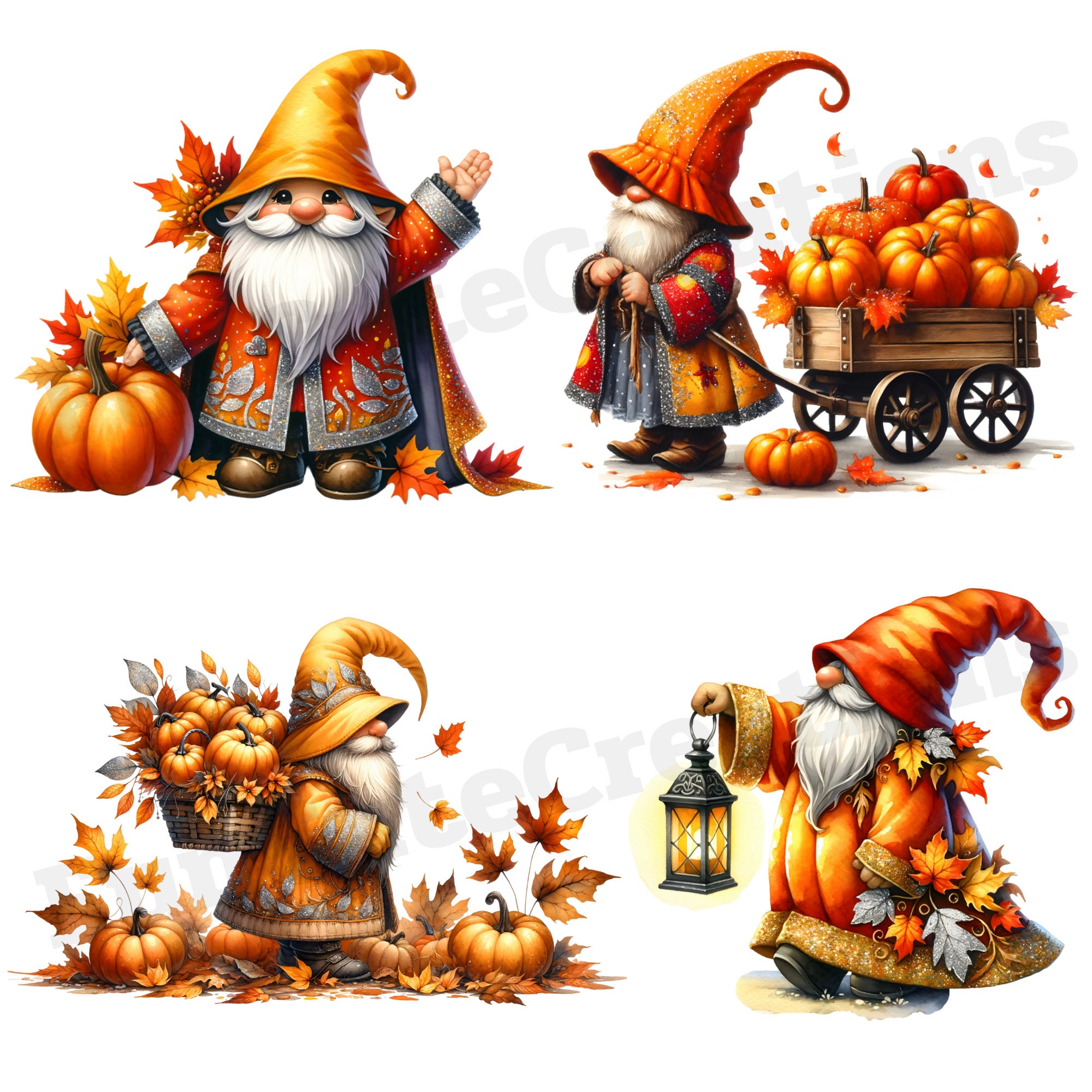 Fall Gnome Clipart, Autumn Gnome PNG, Seasonal Gnome Art, Thanksgiving ...