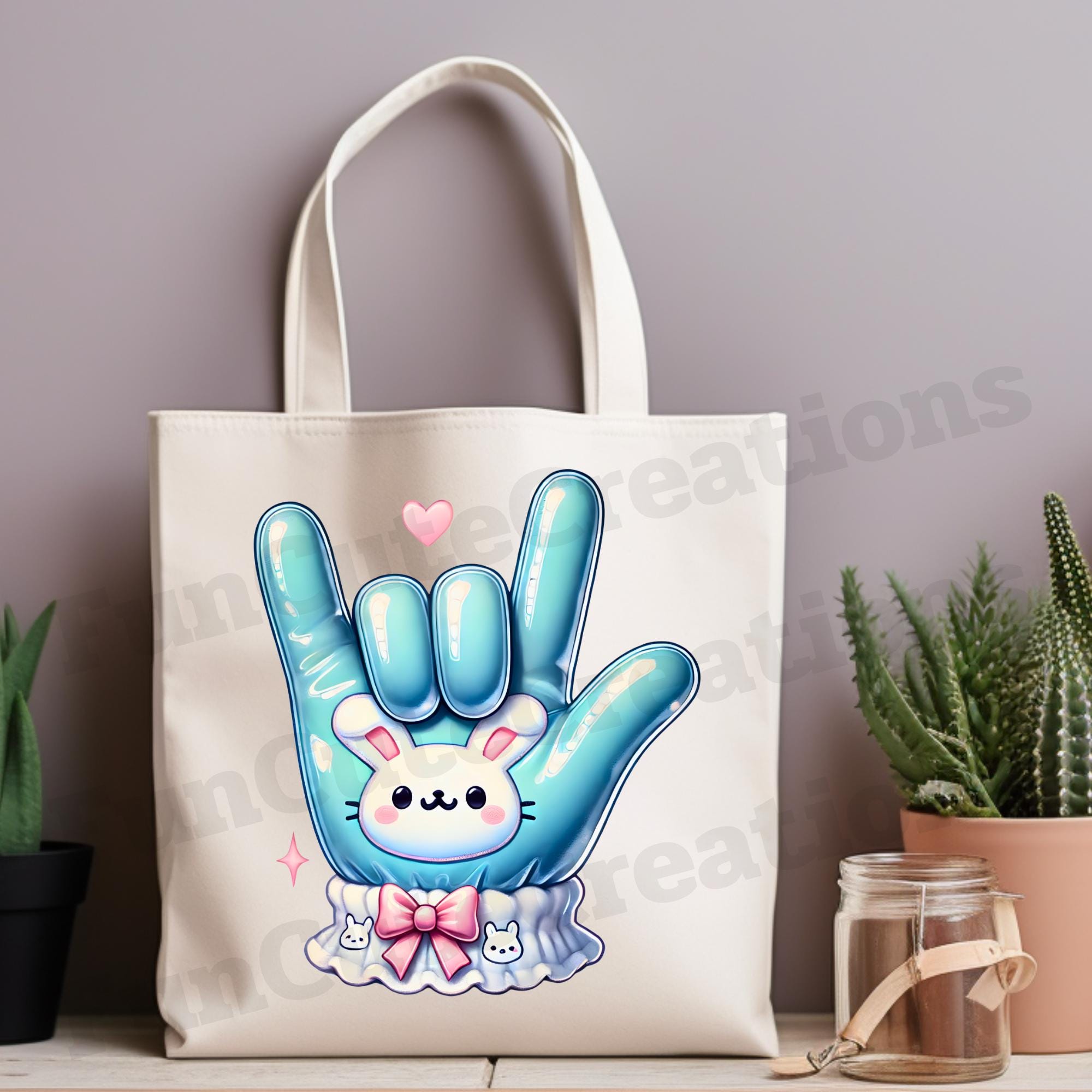 Rabbit Hand Glove I Love You ASL PNG, Cute Bunny PNG, Happy Easter Day ...