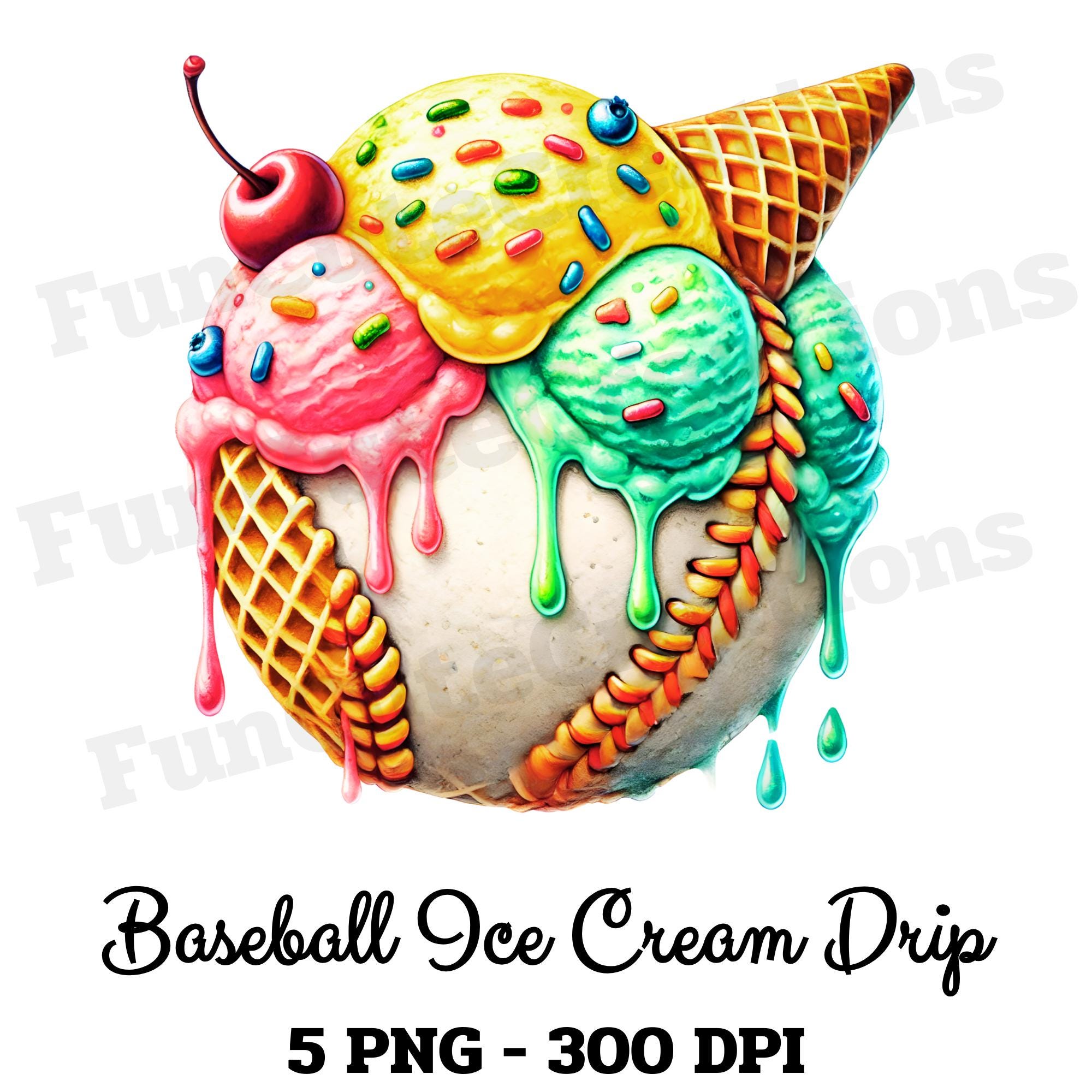 Baseball Ice Cream Drip PNG, Baseball Clipart, Game Day Baseball ...
