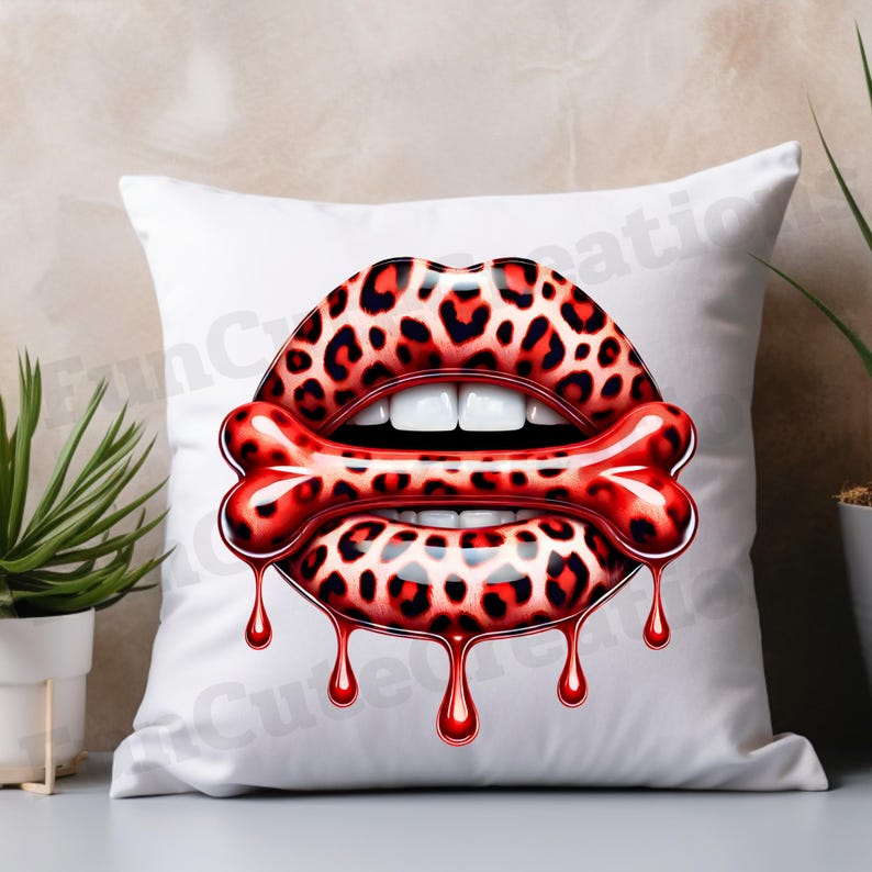 Leopard Dripping Lips With Bone PNG, Lips With Bone Clipart, Leopard ...