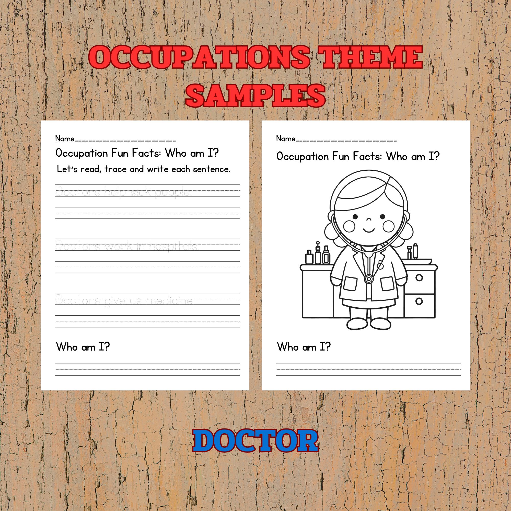 Occupations Handwriting Practice Worksheets, Printable Handwriting ...