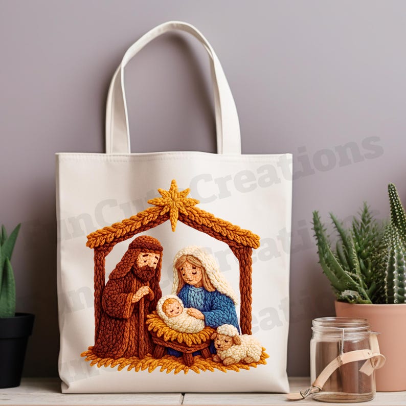 Nativity Latch Hook Yarn PNG, Latch Hook Yarn Crochet Jesus Christmas ...