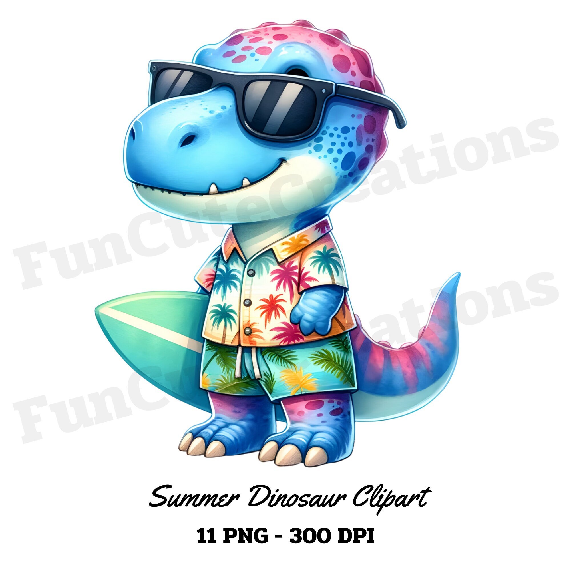 Summer Dinosaur Clipart, Dinosaur PNG, Beach Dinosaur, Dinosaur Lover ...