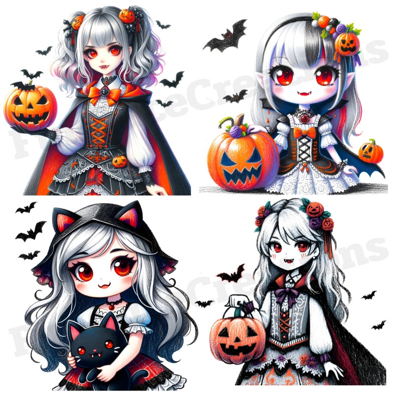 Crayon Halloween Clipart, Cute Halloween Clipart, Scrapbooking, Card ...