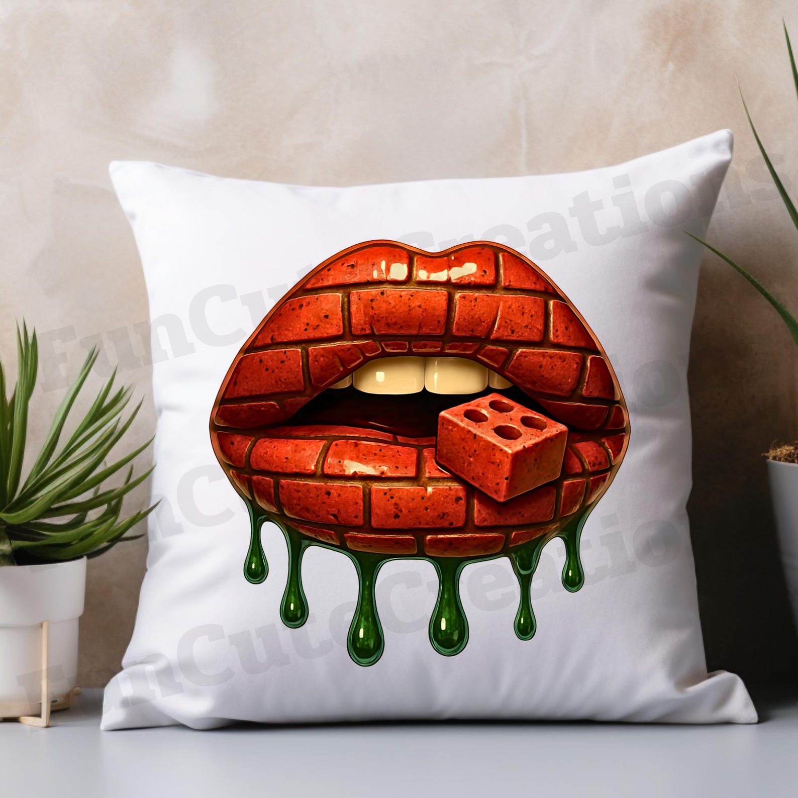Brick Block Dripping Lips PNG, Construction Dripping Lips PNG, Brick ...
