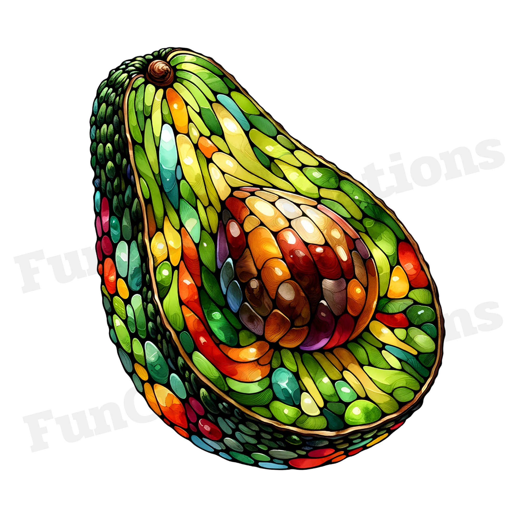 Fruit Stained Glass Clipart, Fruit Stained Glass PNG, Colorful Fruit ...