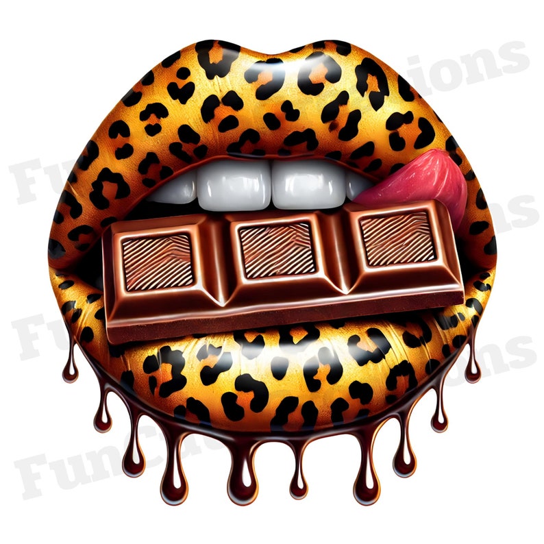 Leopard Dripping Lips With Chocolate PNG, Chocolate Lips Clipart ...
