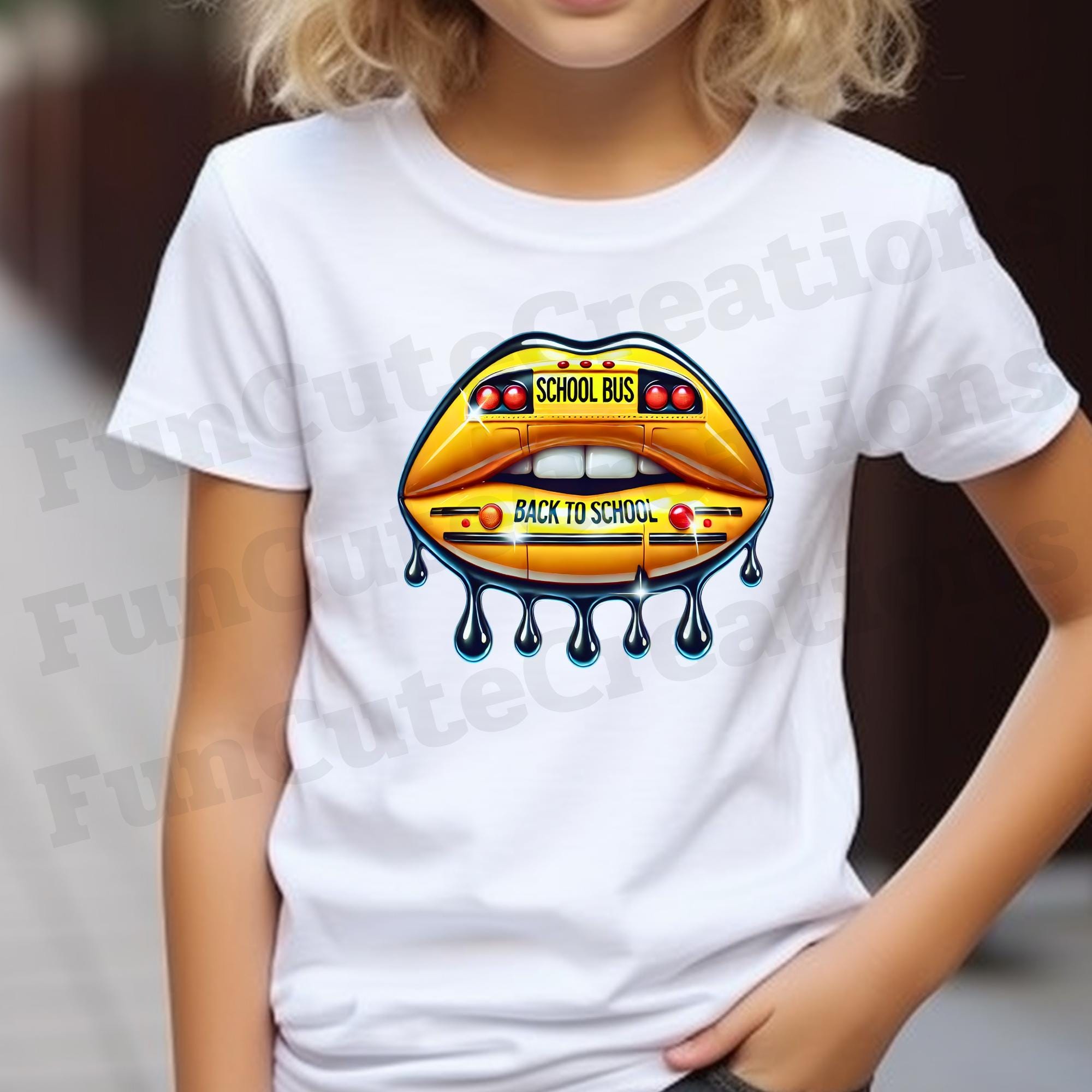 Back to School Dripping Lips PNG, School Bus Lips PNG, Teacher Lips PNG ...