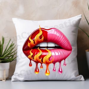 Dripping Lips With Flame PNG, Flame Lips Clipart, Firefighter Tribute ...