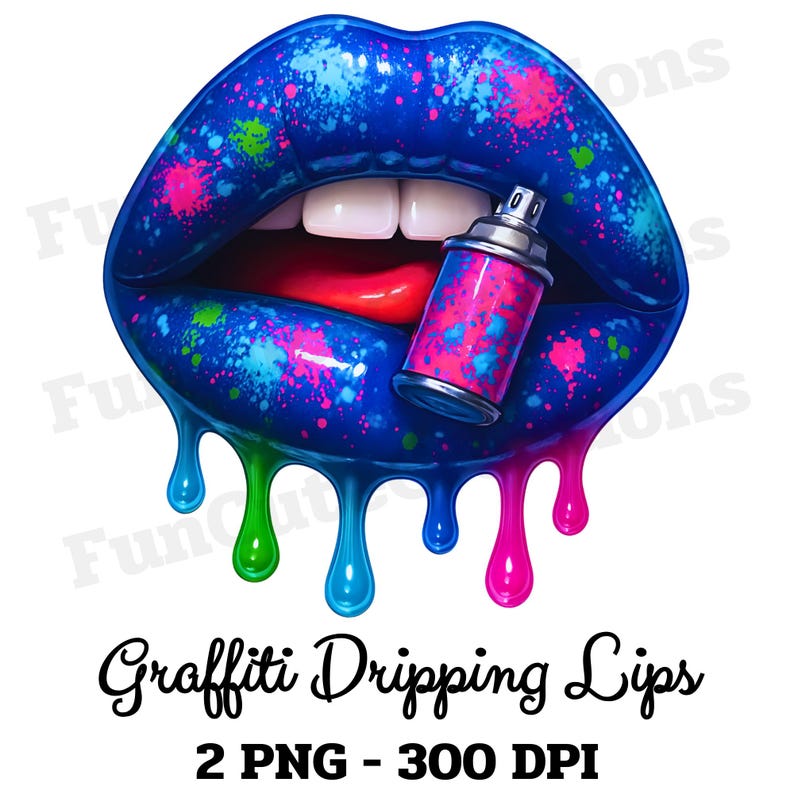 Graffiti Dripping Lips PNG, Urban Lip Art PNG, Spray Paint Lips PNG ...