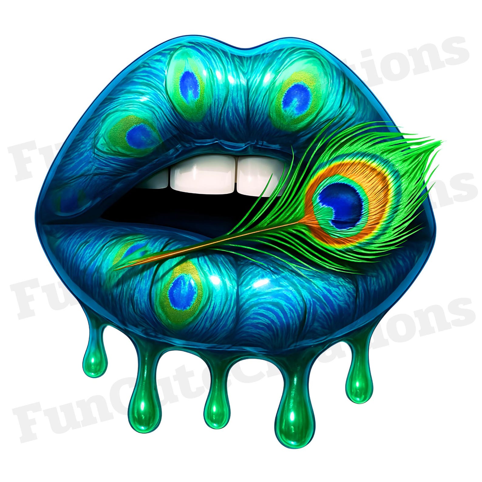 Peacock Dripping Lips PNG, Animal Print Lips PNG, Peacock Lips PNG ...