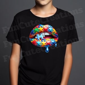 Autism Dripping Lips PNG, Autism Awareness Month, Autism Puzzle PNG ...