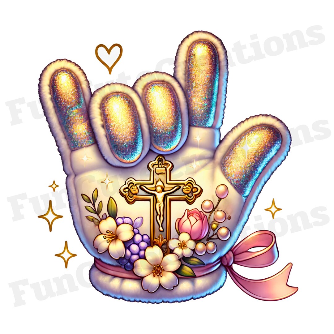 Cross Hand Glove I Love You ASL PNG, ASL Hand Gesture, Faith Hand Sign ...