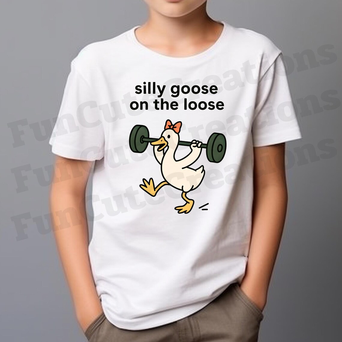 Funny Weightlifting Goose PNG, Silly Goose on the Loose PNG, Just a ...