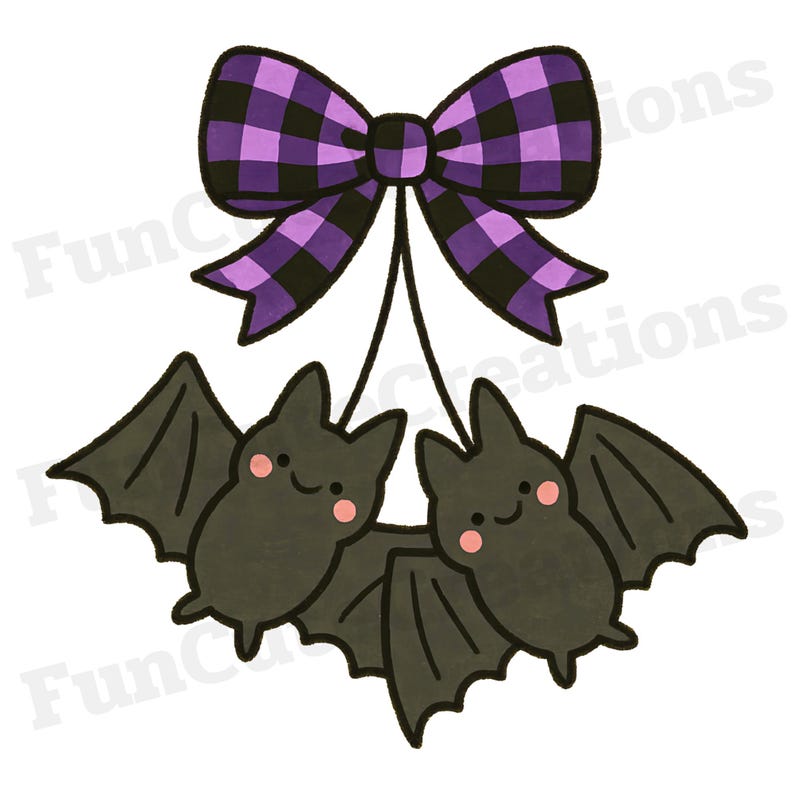 Cherries Bats Checkered Bow PNG, Halloween Cherry PNG, Halloween Bat ...