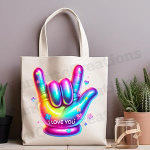 Neon Rainbow Hand Glove I Love You ASL PNG, Neon Sign Language PNG ...