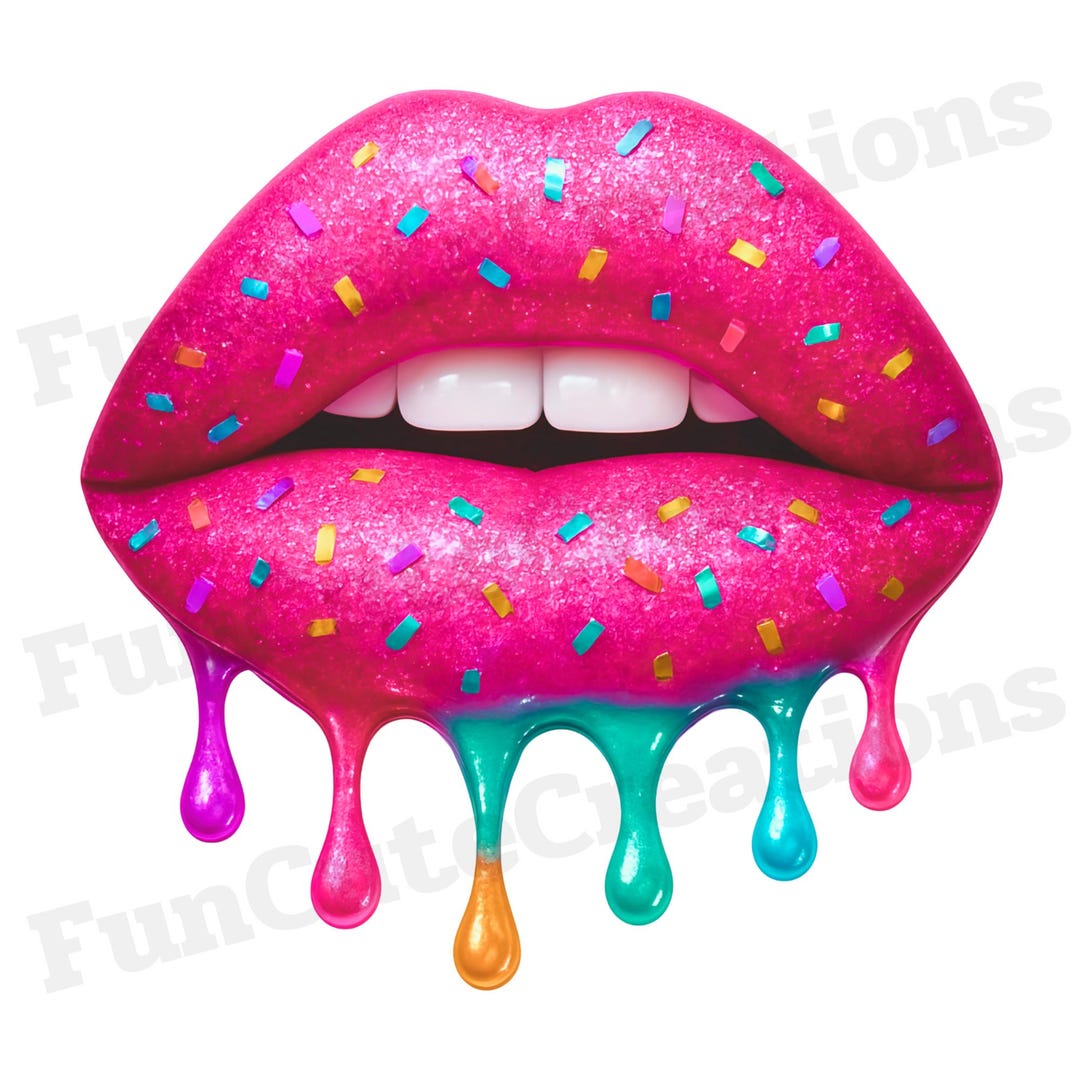 Confetti Dripping Lips PNG, Party Girl Lips PNG, Birthday Lips Clipart ...