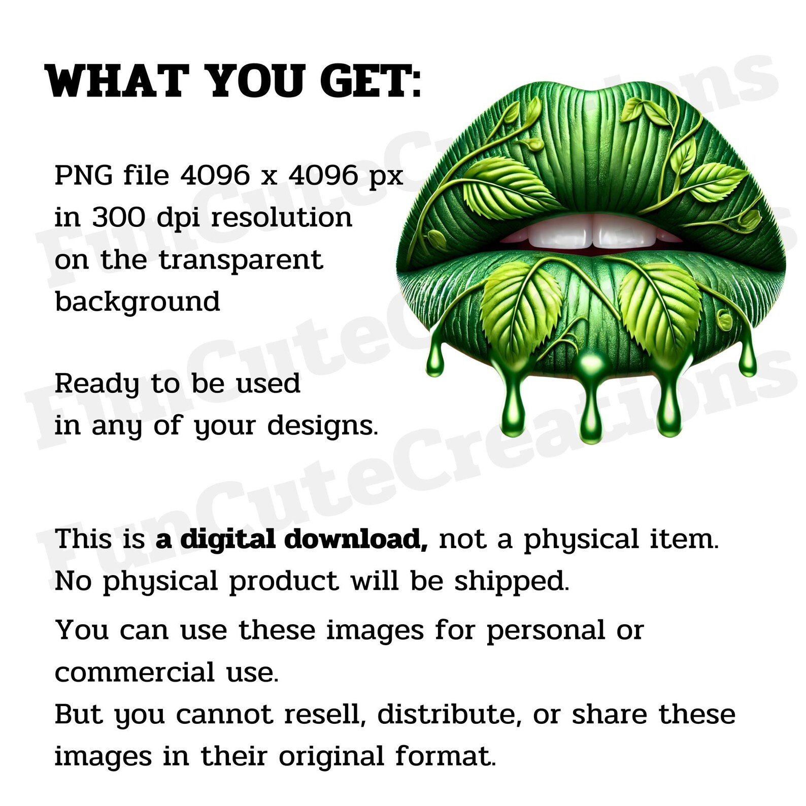 Dripping Lips With Cascading Vines PNG, Cascading Vines Clipart ...