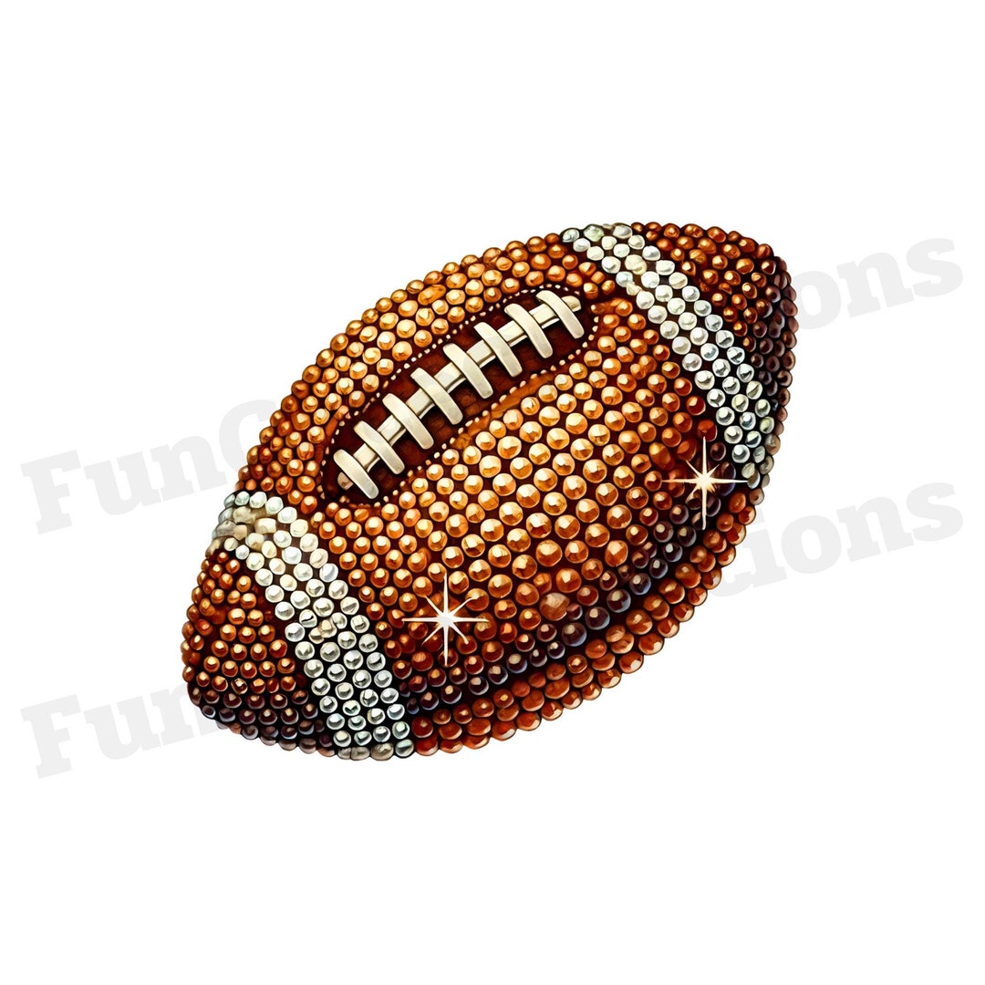 Rhinestone Football Clipart Set, Faux Rhinestone Football PNG, Disco ...