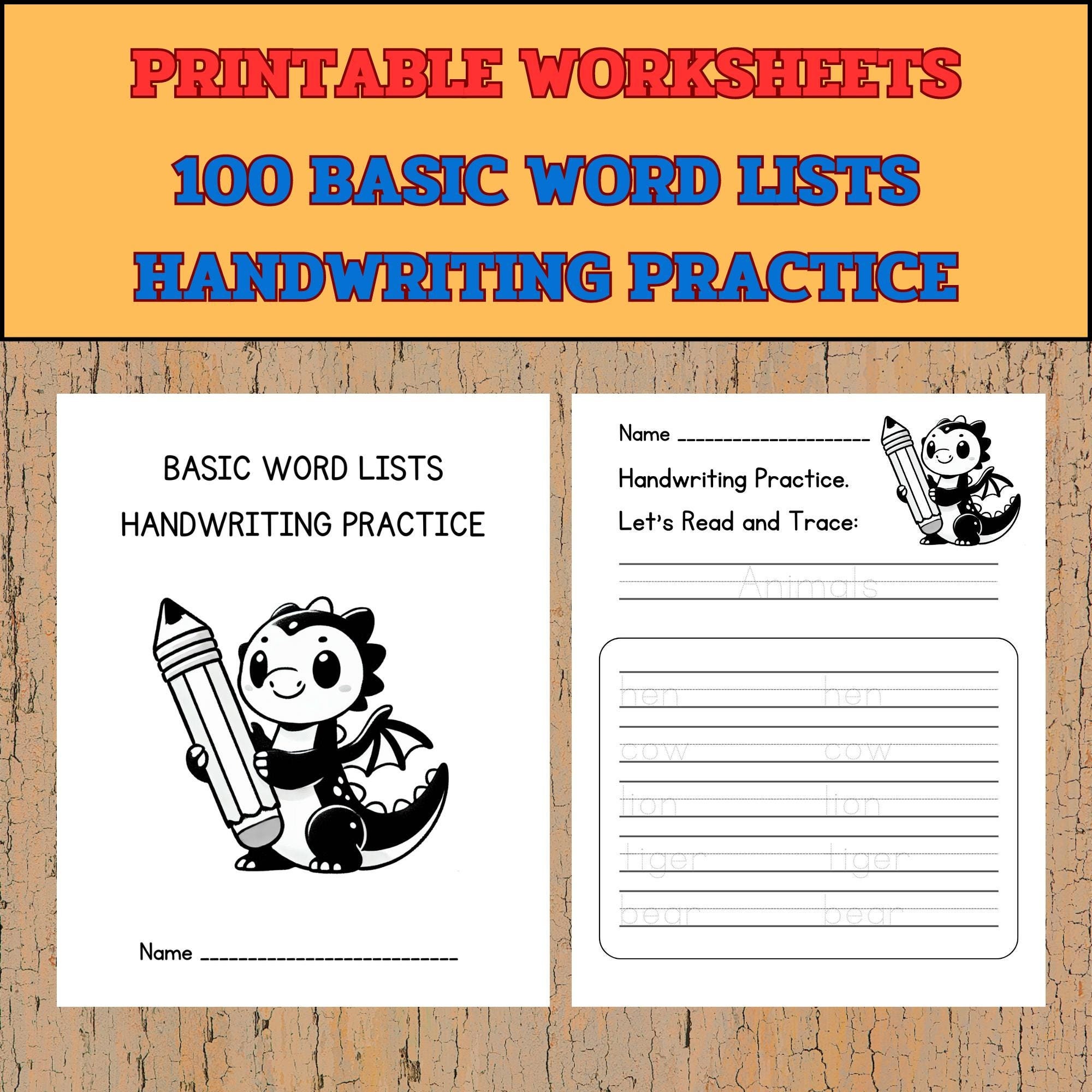 100 Basic Word Lists Handwriting Practice - 21 Pages of Themed Learning ...