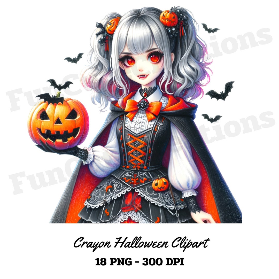 Crayon Halloween Clipart, Cute Halloween Clipart, Scrapbooking, Card ...