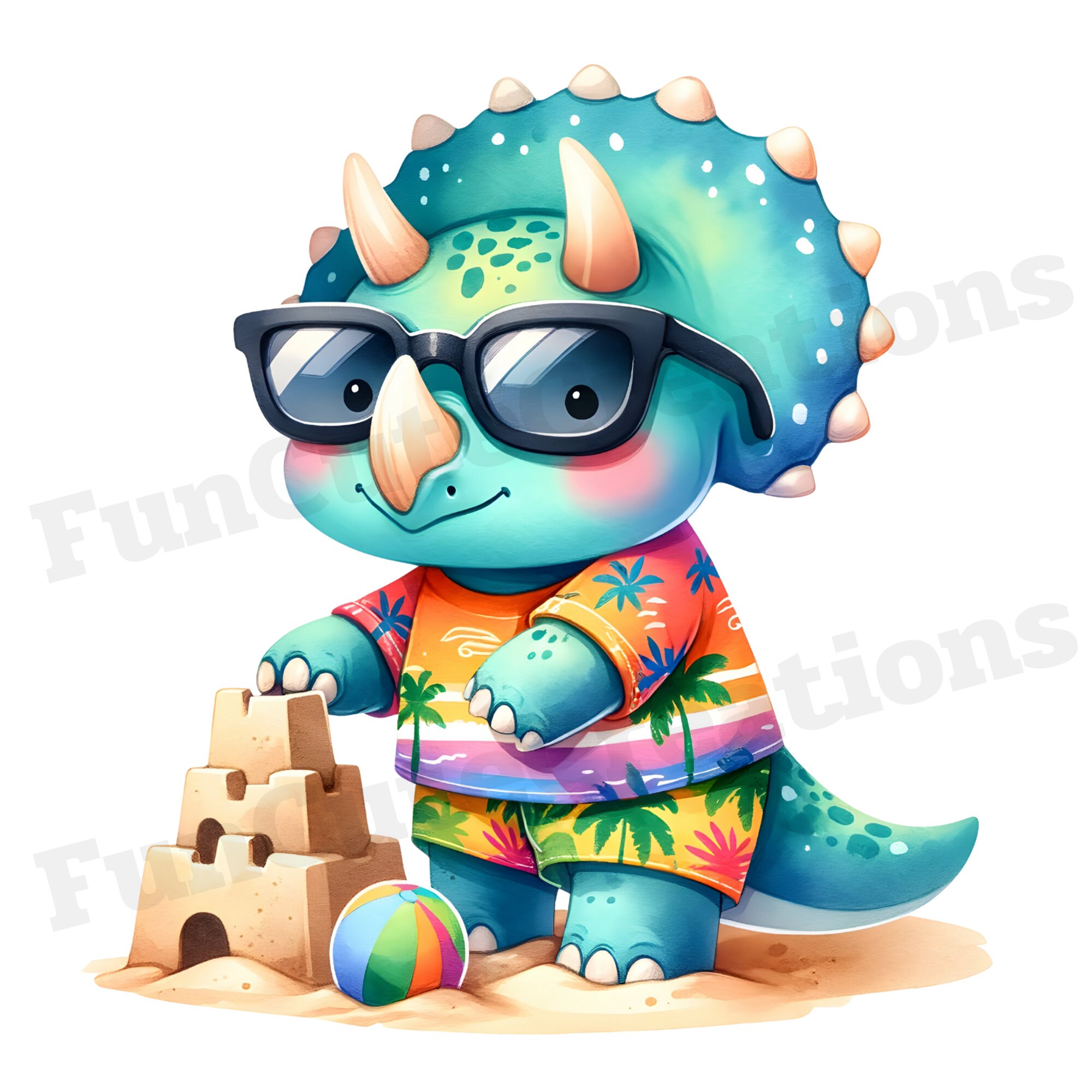 Summer Dinosaur Clipart, Dinosaur PNG, Beach Dinosaur, Dinosaur Lover ...
