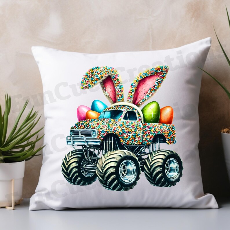 Easter Monster Truck PNG, Egg Crusher Easter, Easter Bunny Truck PNG ...