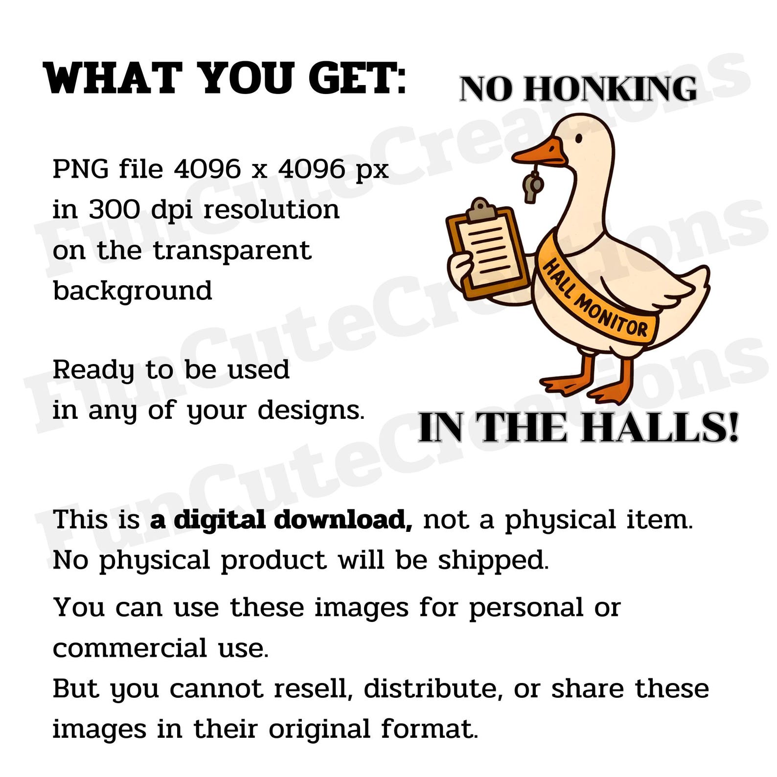 Hall Monitor Goose PNG, Back to School Goose PNG, School Staff Clipart ...
