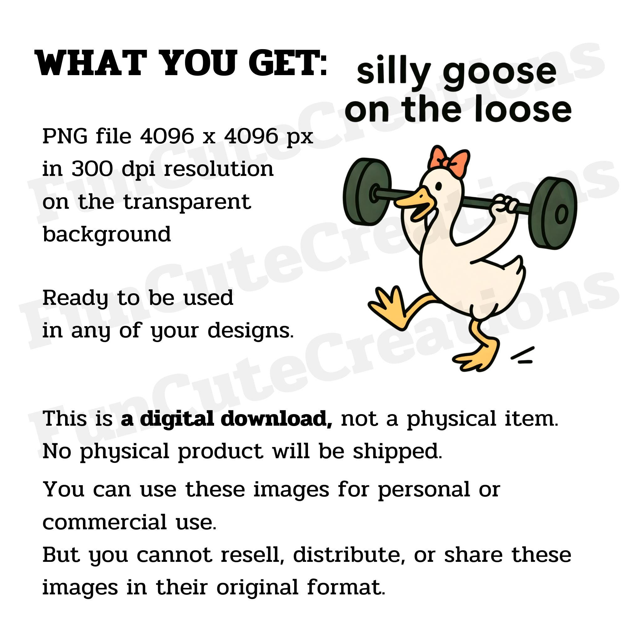 Funny Weightlifting Goose PNG, Silly Goose on the Loose PNG, Just a ...