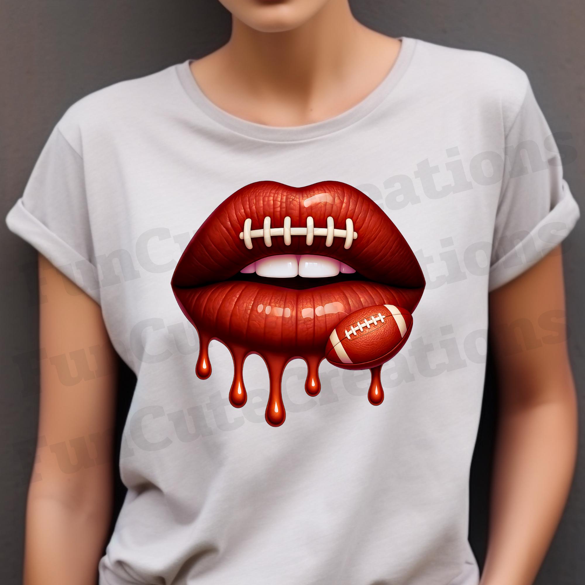 Touchdown Dripping Lips PNG, Dripping Football Lips, Game Day Lips ...